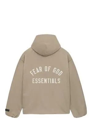 Fear Of God Essentials Textured Nylon Hooded Coaches Jacket - Desert Sand