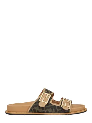 Fendi Feel Slides Ff Baguette - Brown