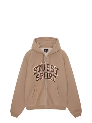 StÜssy Sport Zip Hoodie - Tan