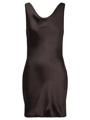 Norma Kamali Maria Crêpe Satin Minidress - Brown