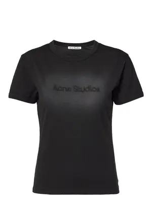 Acne Studios Layered Logo Cotton Jersey T-shirt - Black