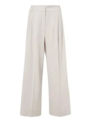 Max Mara Nichols Wool Wide-leg Pants - White