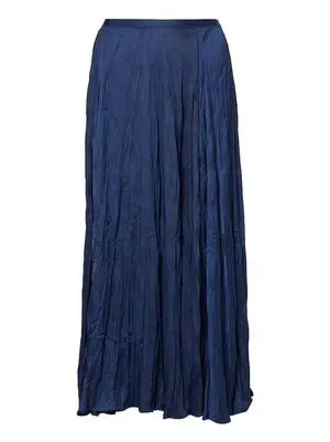Polo Ralph Lauren Crushed Satin Midi Skirt - Blue