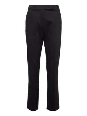 Max Mara Okra Mid-rise Flared Cotton Pants - Black