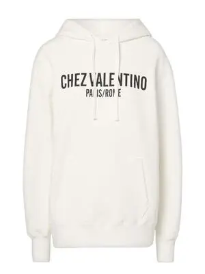 Valentino Garavani Printed Cotton Jersey Hoodie - White