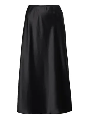 Max Mara Carnet Silk Satin Midi Skirt - Blue