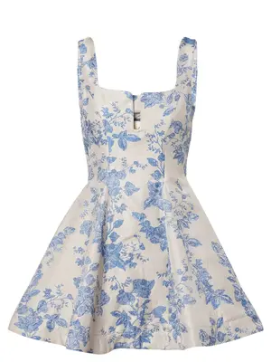 Agua Bendita Floral Mini Dress - Blue