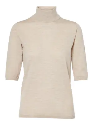 Max Mara Cecina Virgin Wool Turtleneck Sweater - Beige