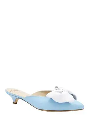 AMALFI BY RANGONI Antica Pointed Toe Mule - Light Jeans/white Parm Bow