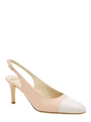 AMALFI BY RANGONI Lauretta Leather Slingback Pumps - Nude Parmasoft/ Gray