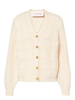 Valentino Garavani Virgin Wool Cardigan - Beige