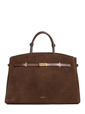DEMELLIER DeMellier The New York Top Handle Bag Mocha Suede And Mocha Smooth