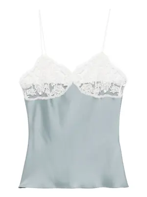 Chloé Lace Satin Top - Blue