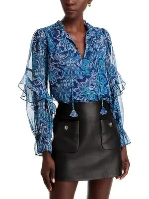Aqua Ruffled Top Exclusive - Blue