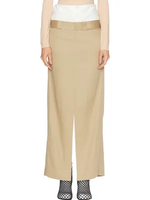 MAISON MARGIELA Long Split Hem Skirt - Camel