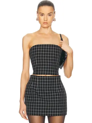 Wardrobe.NYC Corset Top - Black Plaid