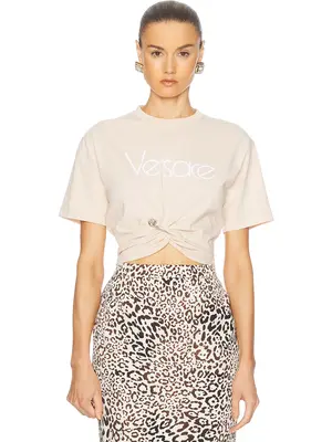 Versace Twist Front T-shirt - Champagne & White