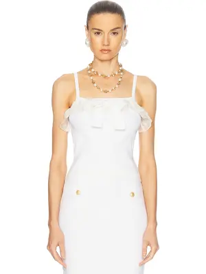 Alessandra Rich Sleeveless Top - White