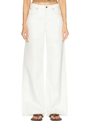 Sir The Label Stella Wide Leg Jeans - Washed White