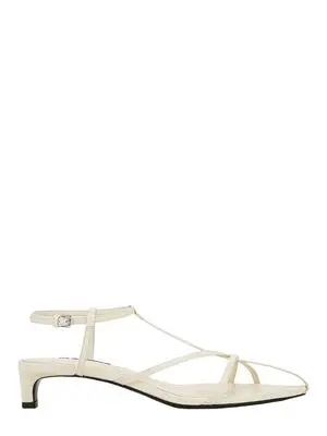 JIL SANDER Cage Sandal Heel Chalk