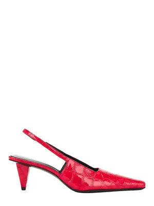 JUDE Iris Kitten Slingback Pump - Red Croco