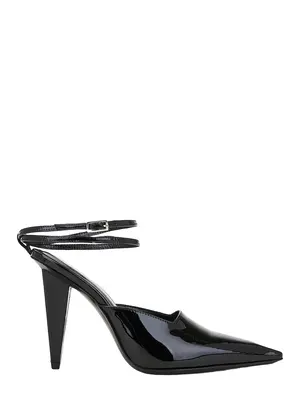 JUDE Sky Pointy Mule - Black Leather