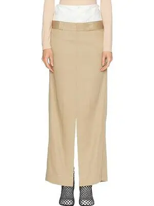 MAISON MARGIELA Long Split Hem Skirt - Camel
