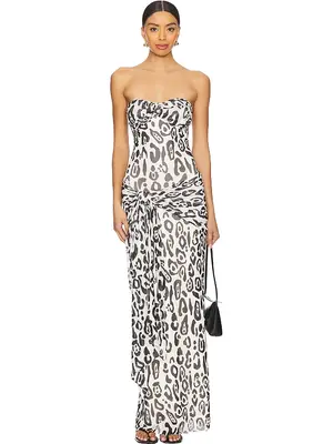AFRM Rosalie Maxi Dress - Stark Leopard