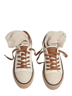 ME+EM Leather Low Top Sneakers - Off White