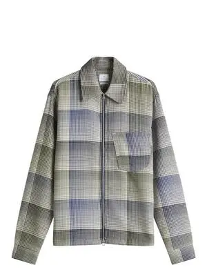 Paul Smith Zip Front Plaid Shirt - Brown