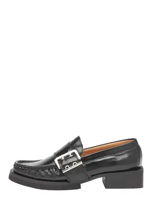 GANNI Feminine Buckle Loafer - Black