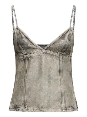 DIESEL® DIESEL De-fulsy Coated Denim Top Silver
