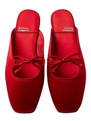 Jeffrey Campbell Elaine Ballet Mules Red Satin