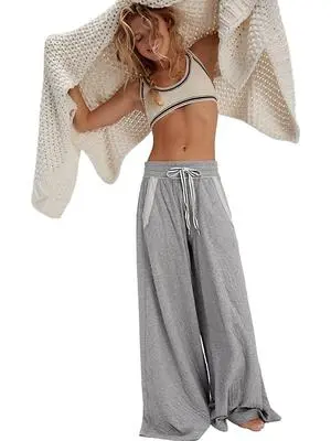 Free People Wide-leg Lounge Pants - Heather Grey