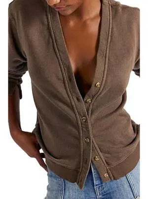 Free People Take It Easy Cardigan - Chocolate Gelato