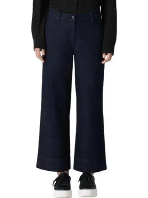 Eileen Fisher Ankle Length Wide Leg Jeans - Deep Indigo