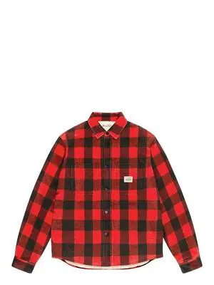 StÜssy Sherpa Lined Buffalo Plaid Shirt - Red