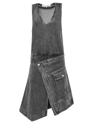 JW Anderson Wrap Sleeveless Midi Dress - Grey
