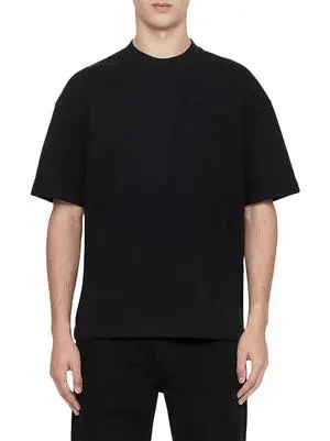 ALLSAINTS Haven Cotton Logo Embroidered Tee - Jet Black