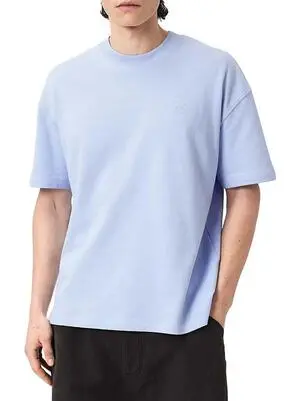 ALLSAINTS Haven Cotton Logo Embroidered Tee - Villa Blue