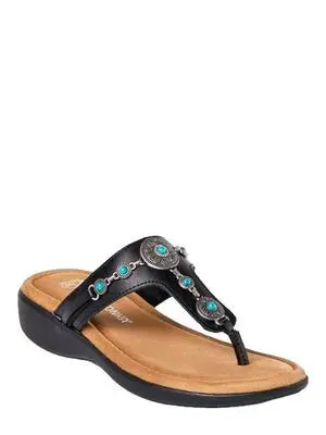 Minnetonka Brecca Flip Flop - Black Turquioise