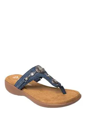 Minnetonka Brecca Flip Flop - Blue Denim