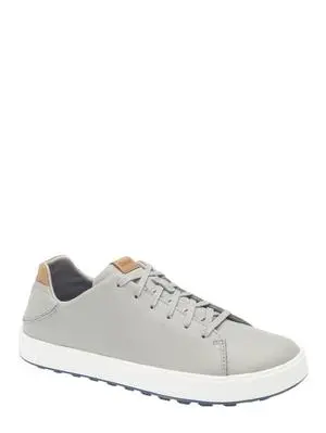 Olukai Wai'alae Waterproof Leather Golf Shoe - Grey Fog/tan