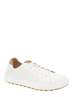 Olukai OluKai Wai'Alae Waterproof Leather Golf Shoe White/tan