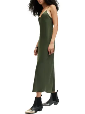 ALLSAINTS AllSaints Bryony Slipdress Forest Green