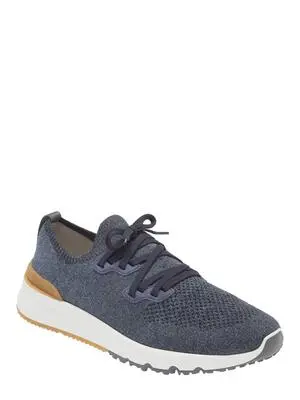 Brunello Cucinelli Brunello Cucinelli Mélange Knit Runner Sneakers Co250 Blue