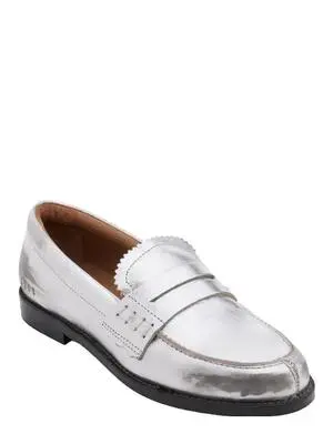GOLDEN GOOSE Jerry Penny Loafer - Silver