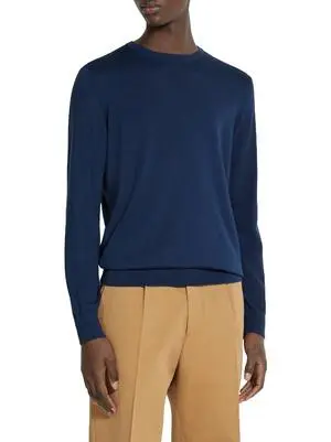 Zegna ZEGNA Cashseta Cashmere And Silk Sweater Blue Ciano