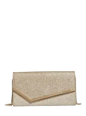 JIMMY CHOO Emmie Glitter Clutch - Platinum Ice