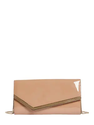 JIMMY CHOO Jimmy Choo Emmie Leather Clutch Ballet Pink/light Gold